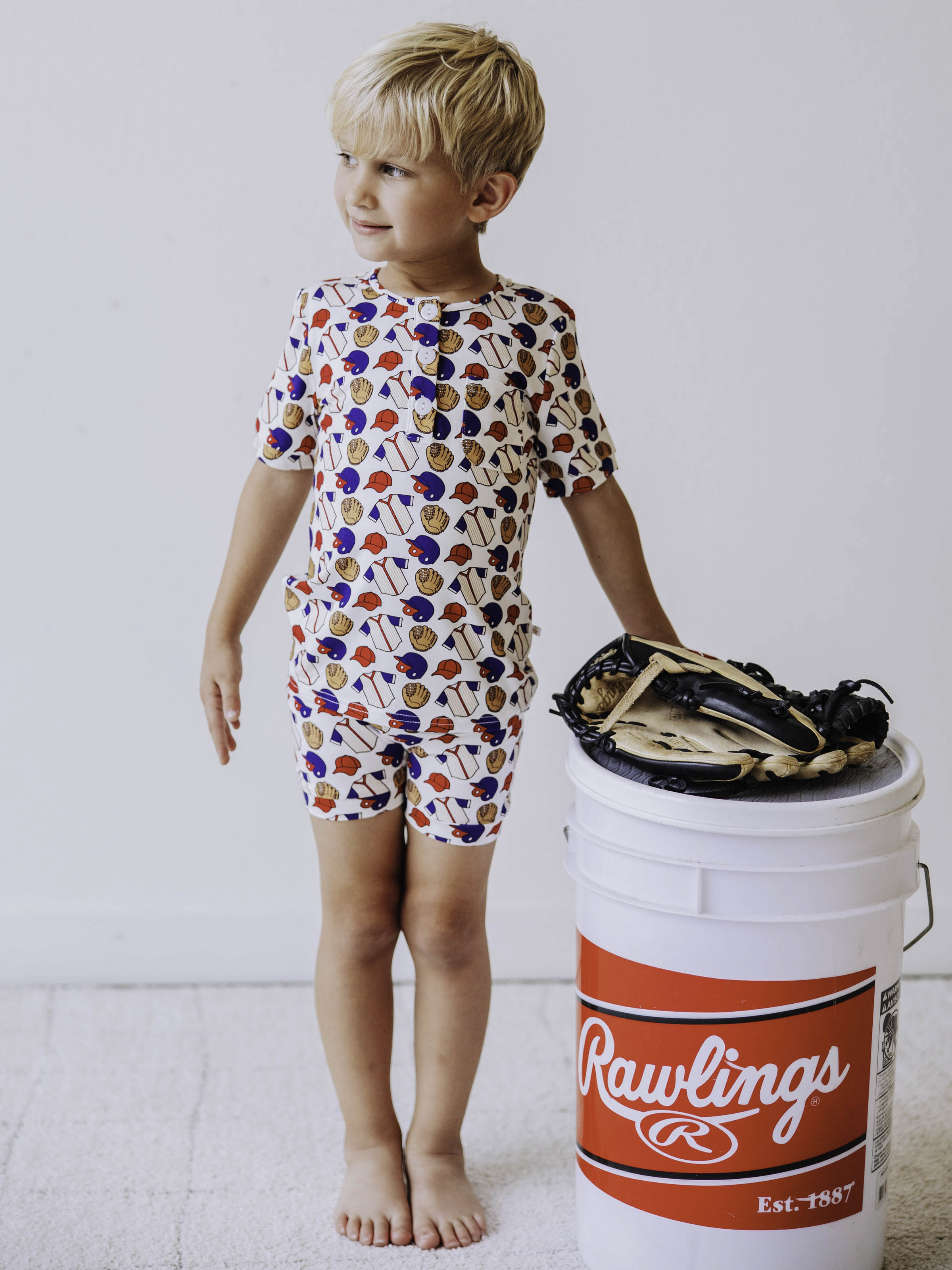 Cloud Short Set Pajamas - Take Me Out to the Ballgame - SweetHoney Clothing