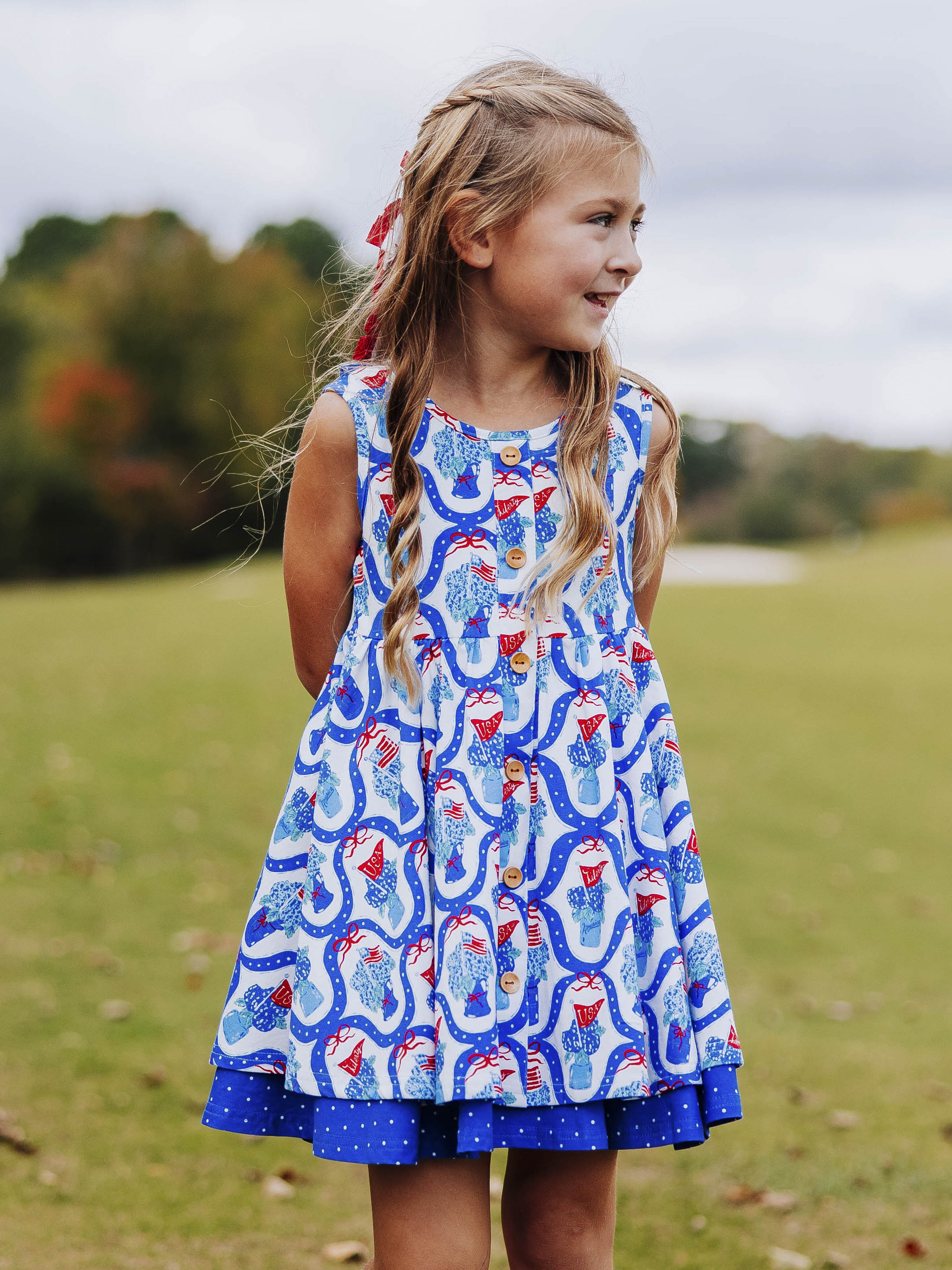 Prim Dress - Star Spangled Banner - SweetHoney Clothing