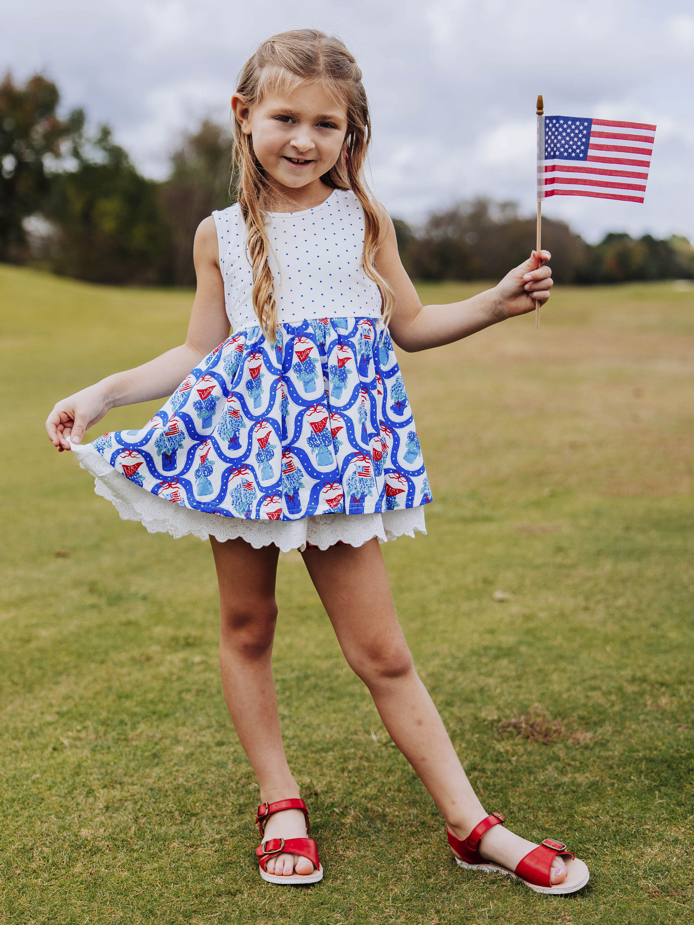 Belle Tunic Set - Star Spangled Banner - SweetHoney Clothing