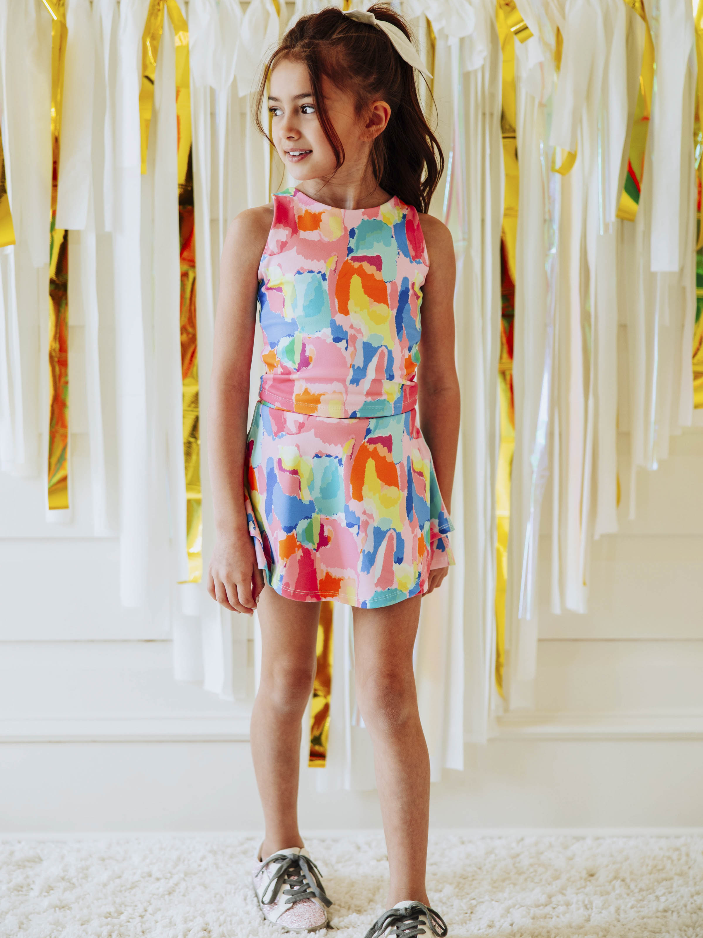 Active Skort Set - Rainbow Splash - SweetHoney Clothing