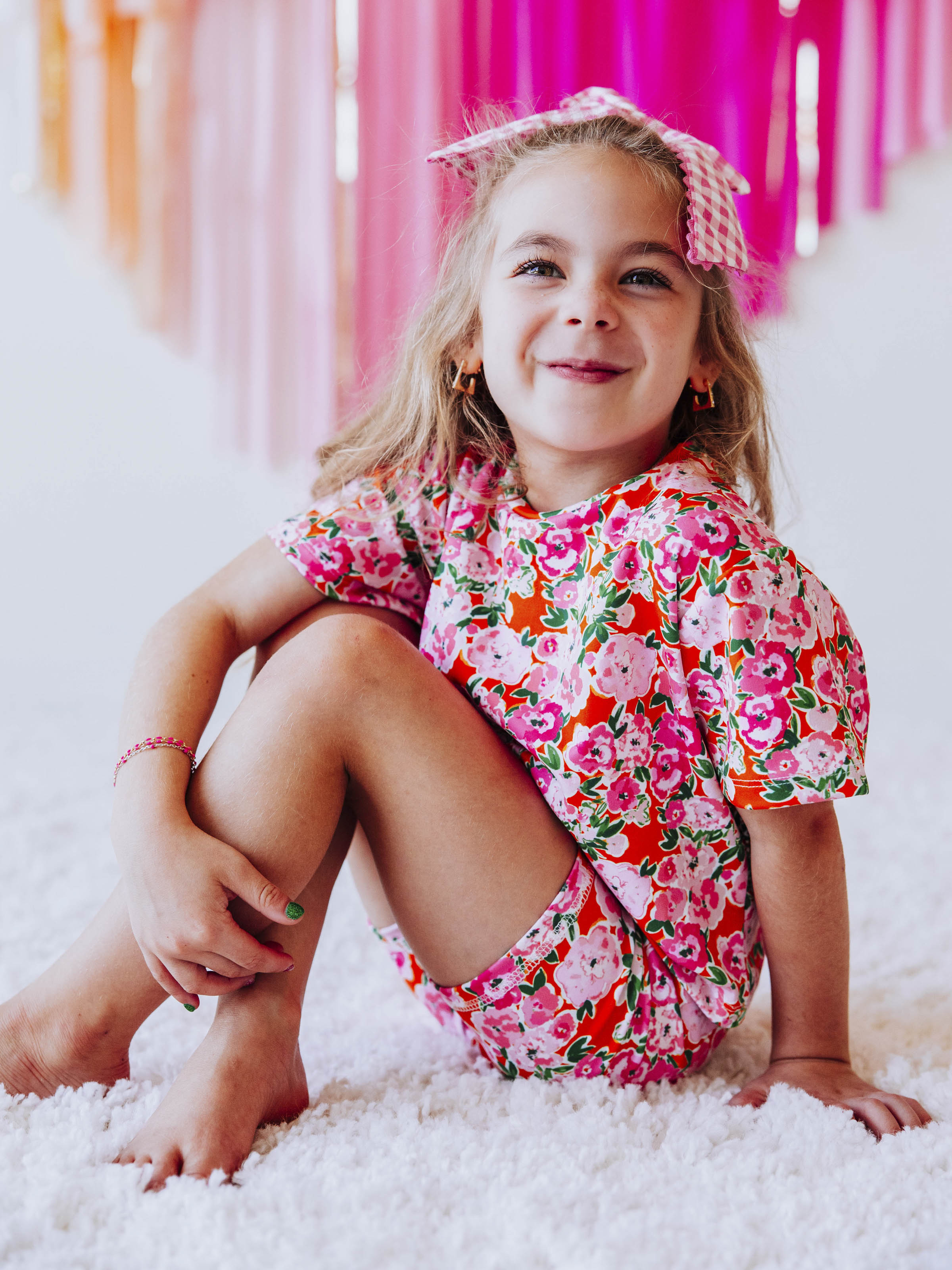 All in Motion Set - Glowing Pink Flowers - SweetHoney Clothing