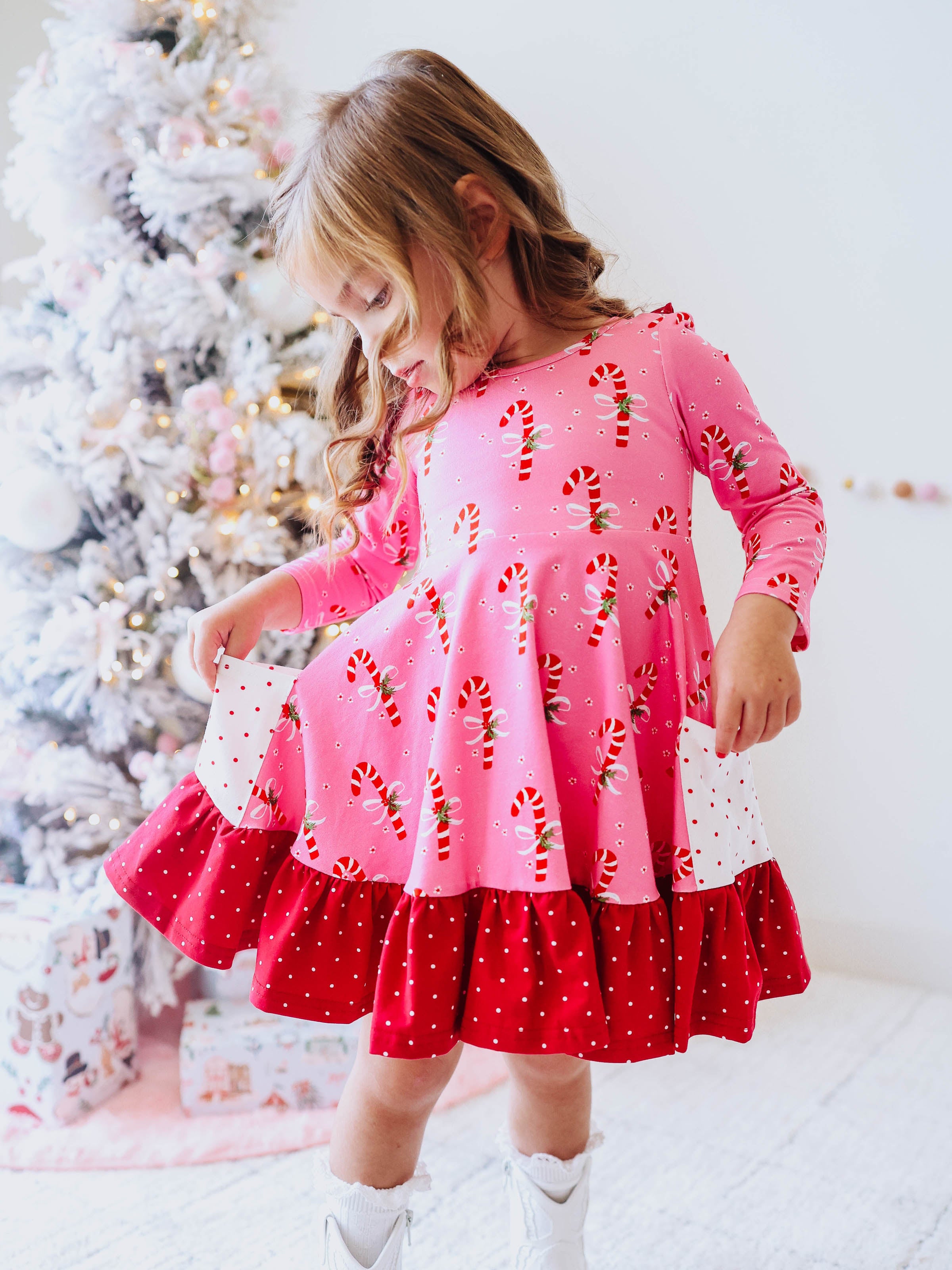 Flair Dress Candy Cane Bubblegum SweetHoney Clothing flair-dress-candy-cane-bubblegum-sweethoney-clothing