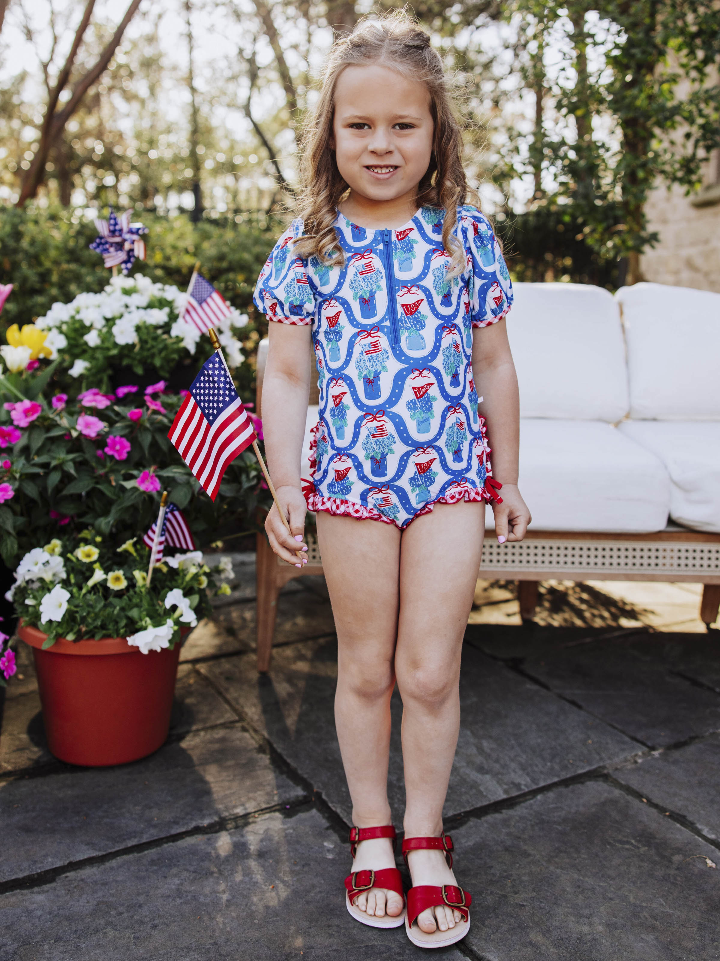 Solid Rash Guard - Star Spangled Banner - SweetHoney Clothing