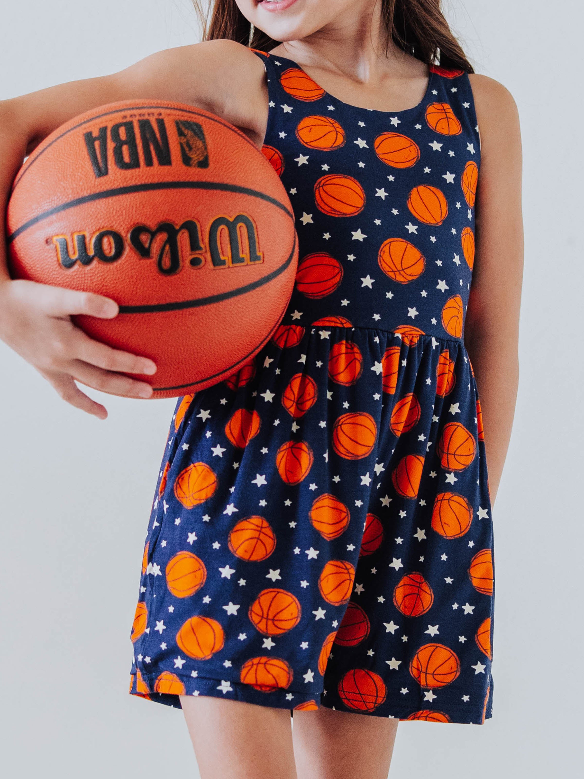 Short Leggy Romper - Basketball Allstars Navy - SweetHoney Clothing